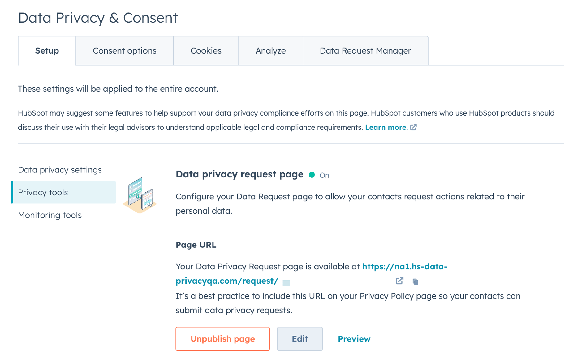 Manage data privacy requests